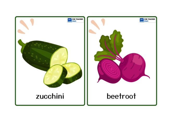 Vegetable Flashcards Set 1 - Fun Teacher Files