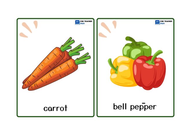 Vegetable Flashcards Set 1 - Fun Teacher Files