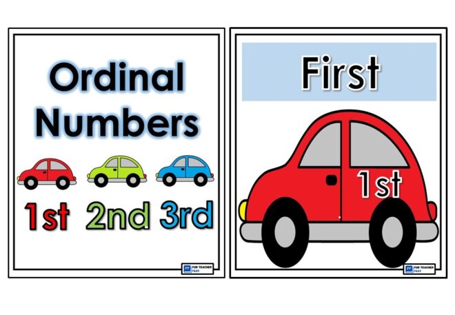 Ordinal Number Car Flashcards Set 2 - Fun Teacher Files