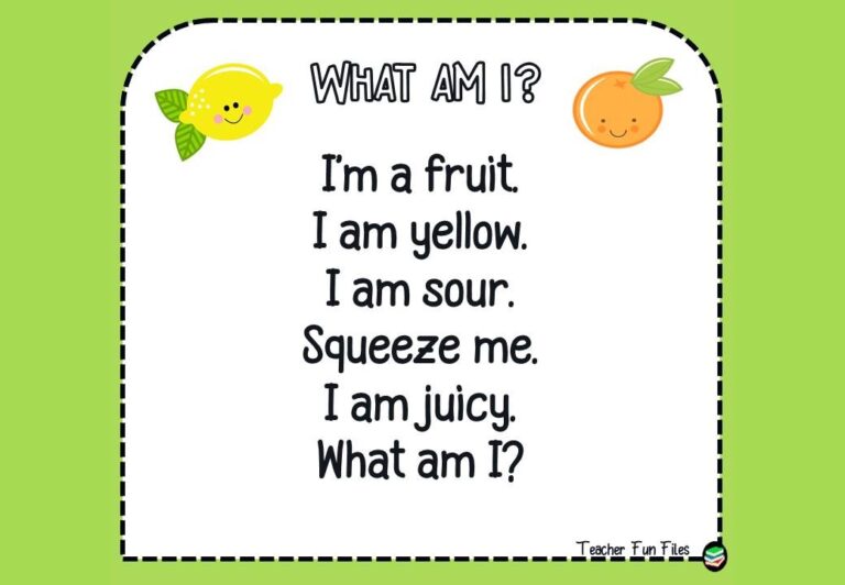 Fruit Riddles Reading Activity Set 1 - Fun Teacher Files