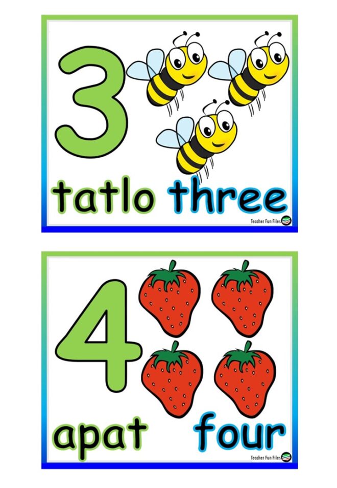 Number Flashcards English & Filipino Set 1 - Fun Teacher Files