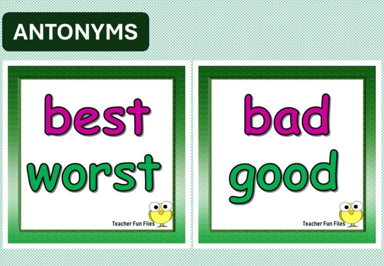 Antonyms Flashcards Set 1 - Fun Teacher Files