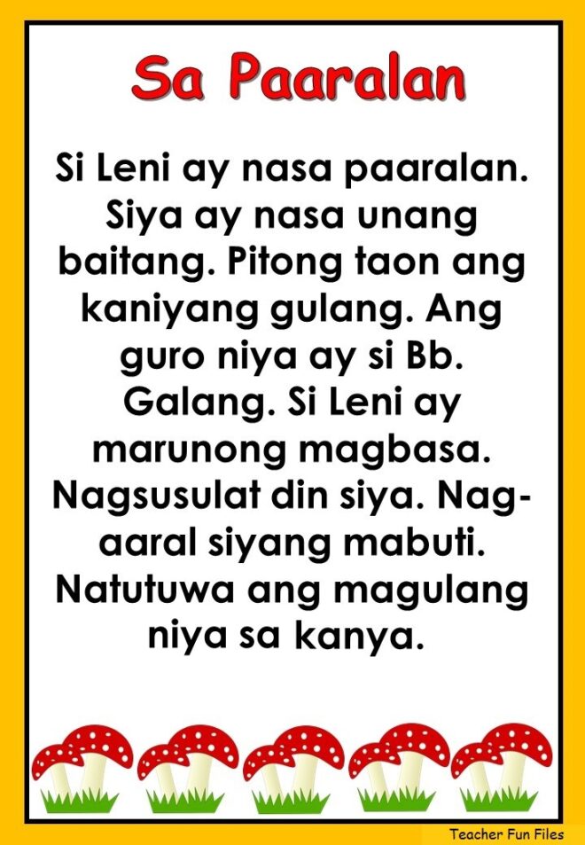 Filipino Reading Passages Set 13 - Fun Teacher Files