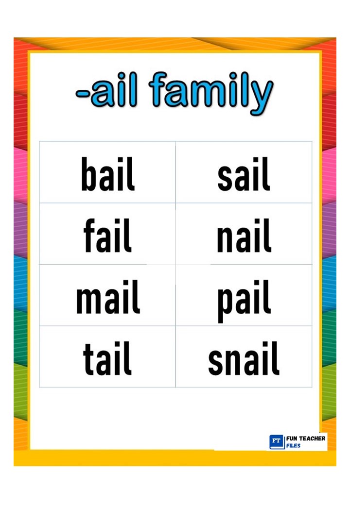 Long a Word Family Charts - Fun Teacher Files