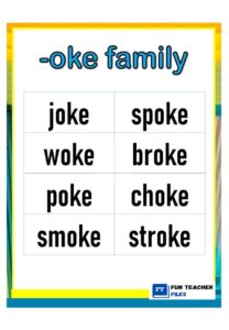 Long /o/ Word Family Charts - Fun Teacher Files
