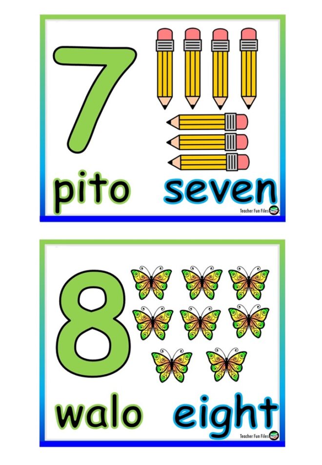 Number Flashcards English & Filipino Set 1 - Fun Teacher Files