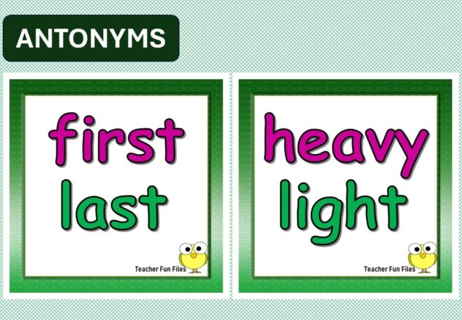 Antonyms Flashcards Set 1 - Fun Teacher Files