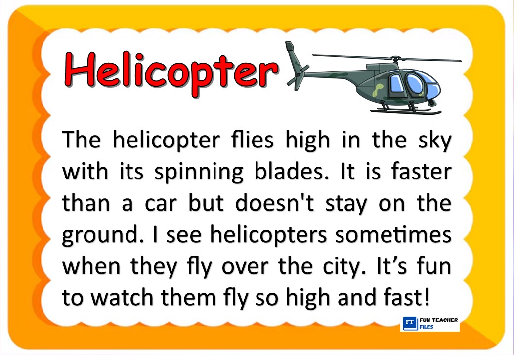 English Reading Passages Set 17 – Transportation - Fun Teacher Files