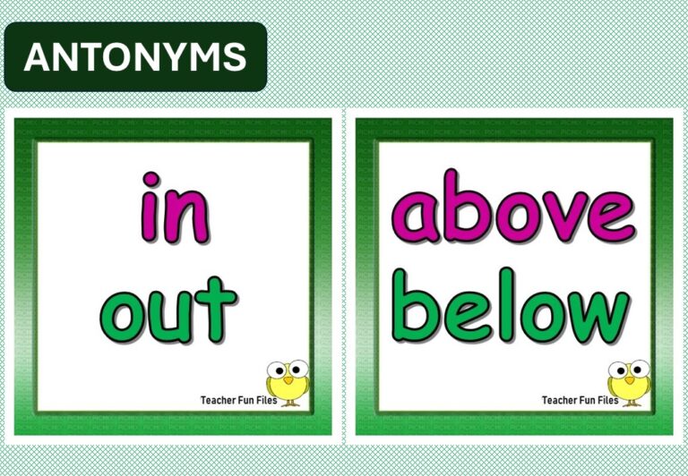 Antonyms Flashcards Set 1 - Fun Teacher Files