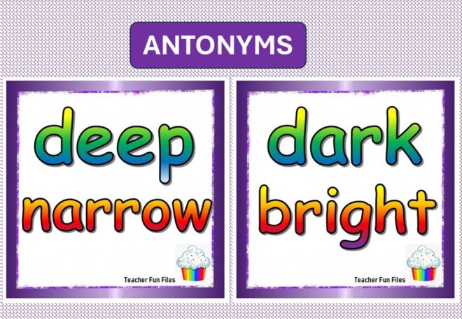 Antonyms Flashcards Set 2 - Fun Teacher Files