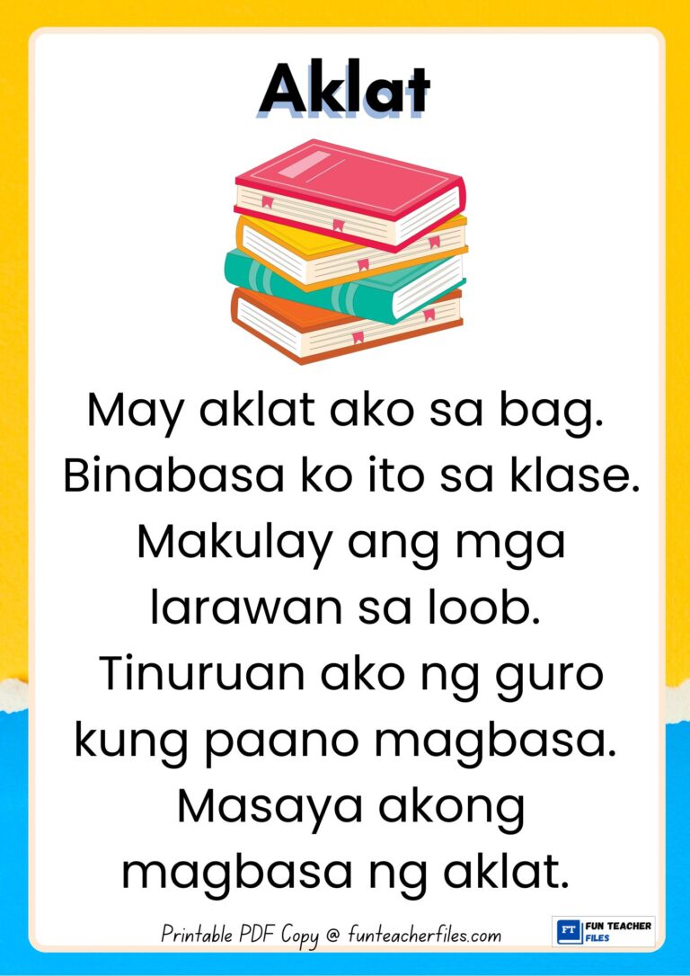 Filipino Reading Passages Set 16 – Things in School - Fun Teacher Files