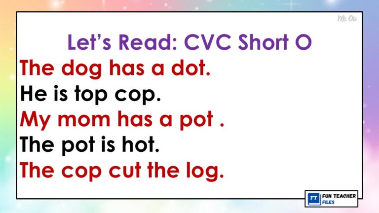 CVC Reading Words and Sentences - Fun Teacher Files