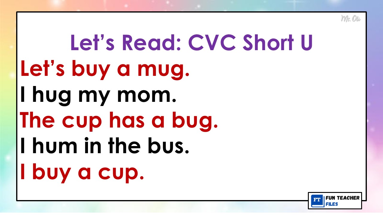 CVC Reading Words and Sentences - Fun Teacher Files