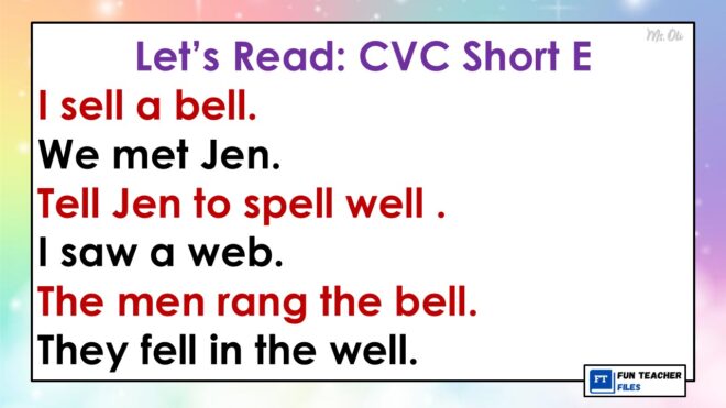 CVC Reading Words and Sentences - Fun Teacher Files