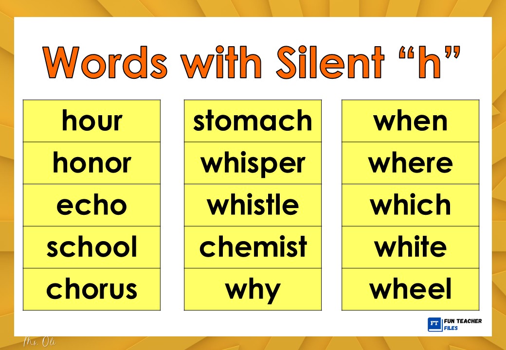 Word Family Words with Silent h 1 - Fun Teacher Files
