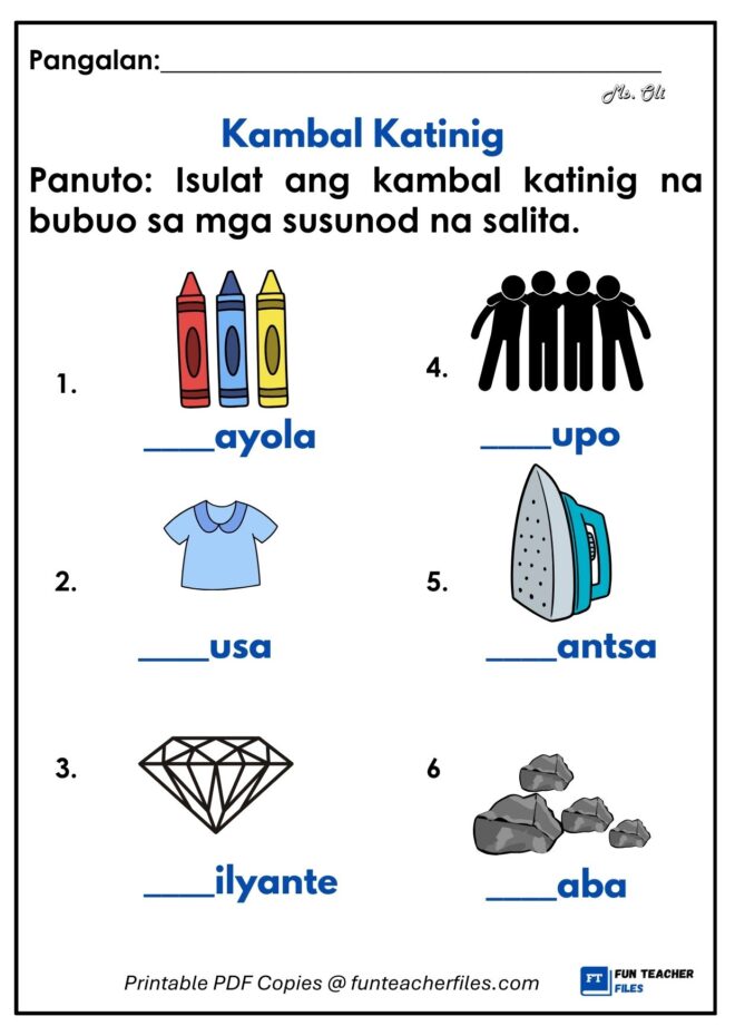 Kambal Katinig Worksheet 2 - Fun Teacher Files