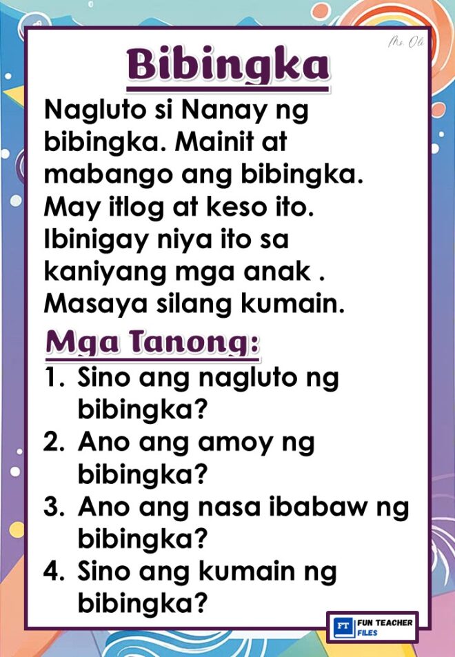 Filipino Reading Materials with Comprehension Questions Set 17 - Fun ...