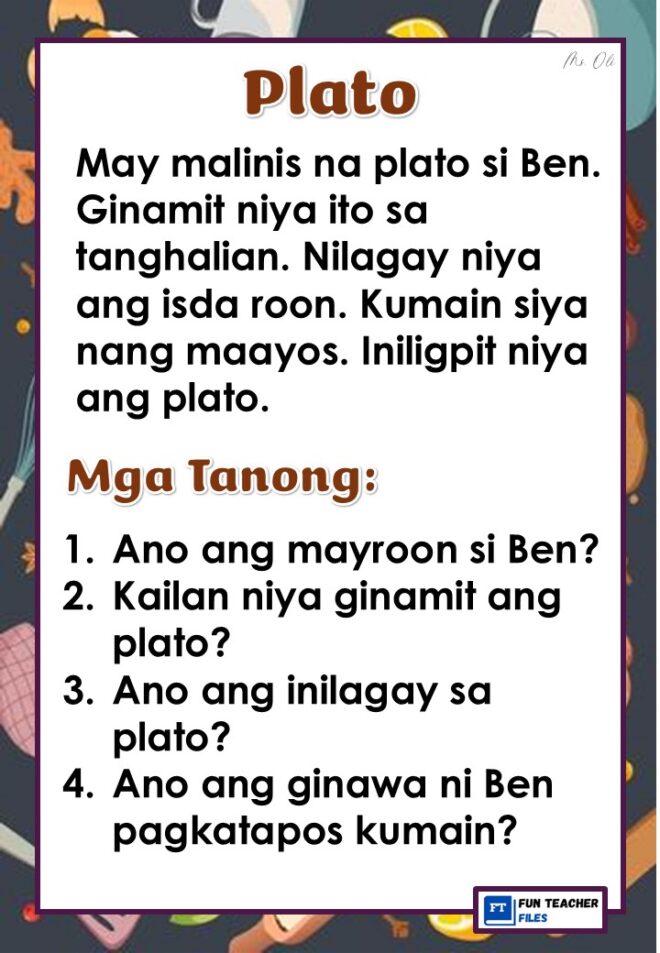Filipino Reading Materials with Comprehension Questions Set 21 - Fun ...