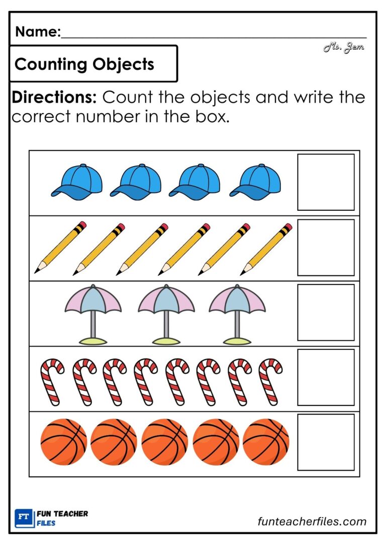 Counting to Ten Worksheet 2 - Fun Teacher Files