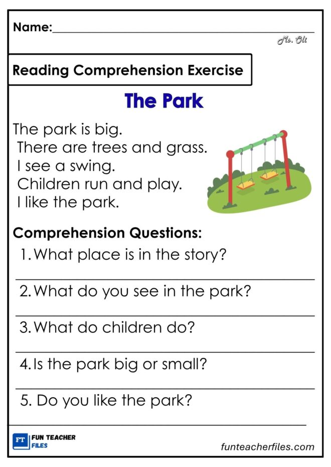 Reading Comprehension Exercises Set 8 - Places - Fun Teacher Files