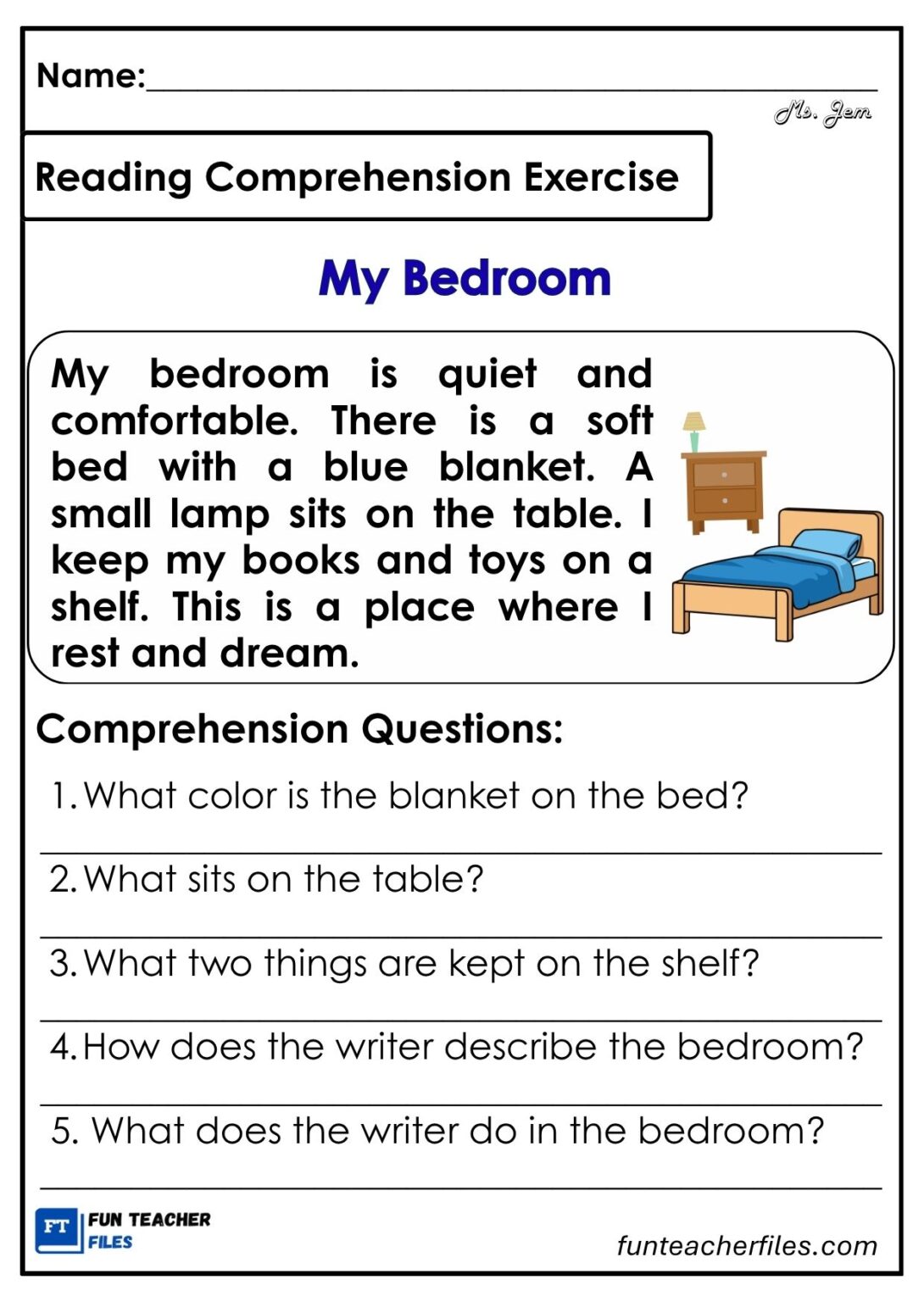 Reading Comprehension Exercises Set 10 – Places - Fun Teacher Files
