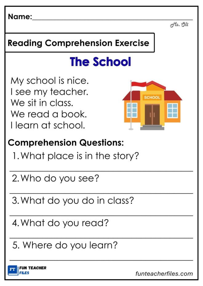 Reading Comprehension Exercises Set 8 - Places - Fun Teacher Files