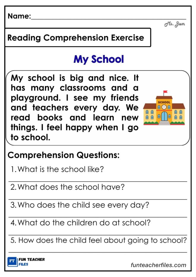 Reading Comprehension Exercises Set 10 – Places - Fun Teacher Files