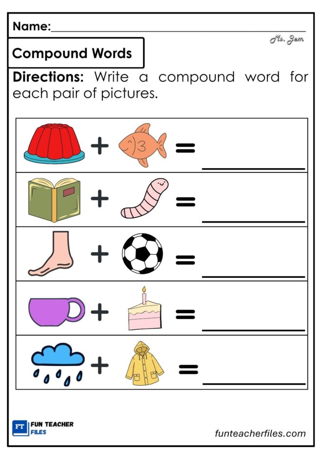 Compound Words Worksheet 2 - Fun Teacher Files